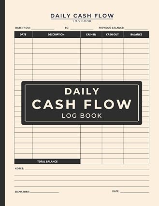 Daily Cash Flow Log Book: Petty Cash Money Management for Small ...