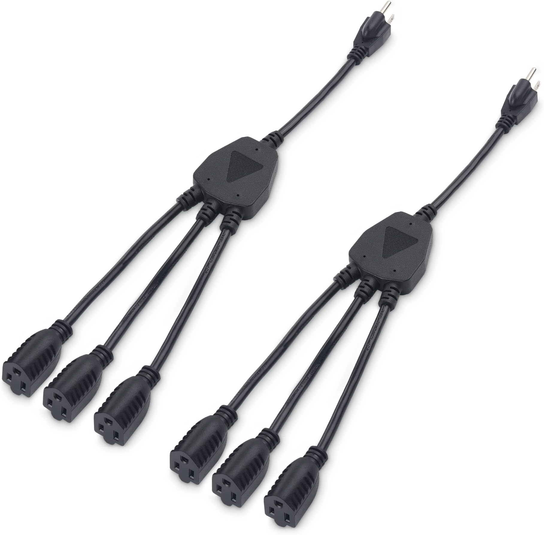 Amazon.com: Cable Matters 2-Pack 3 Outlet Power Splitter Cord 1.5 ft ...