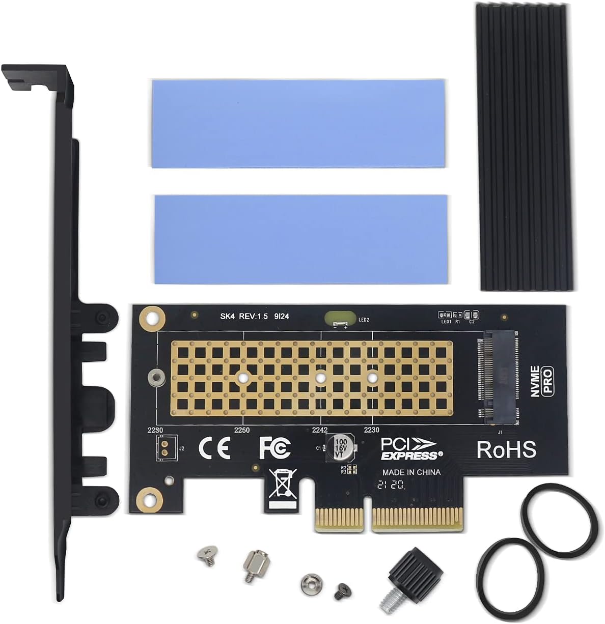 Amazon.com: Vantec M.2 NVMe PCIe x4 Adapter with ARGB Heat Sink (UGT ...