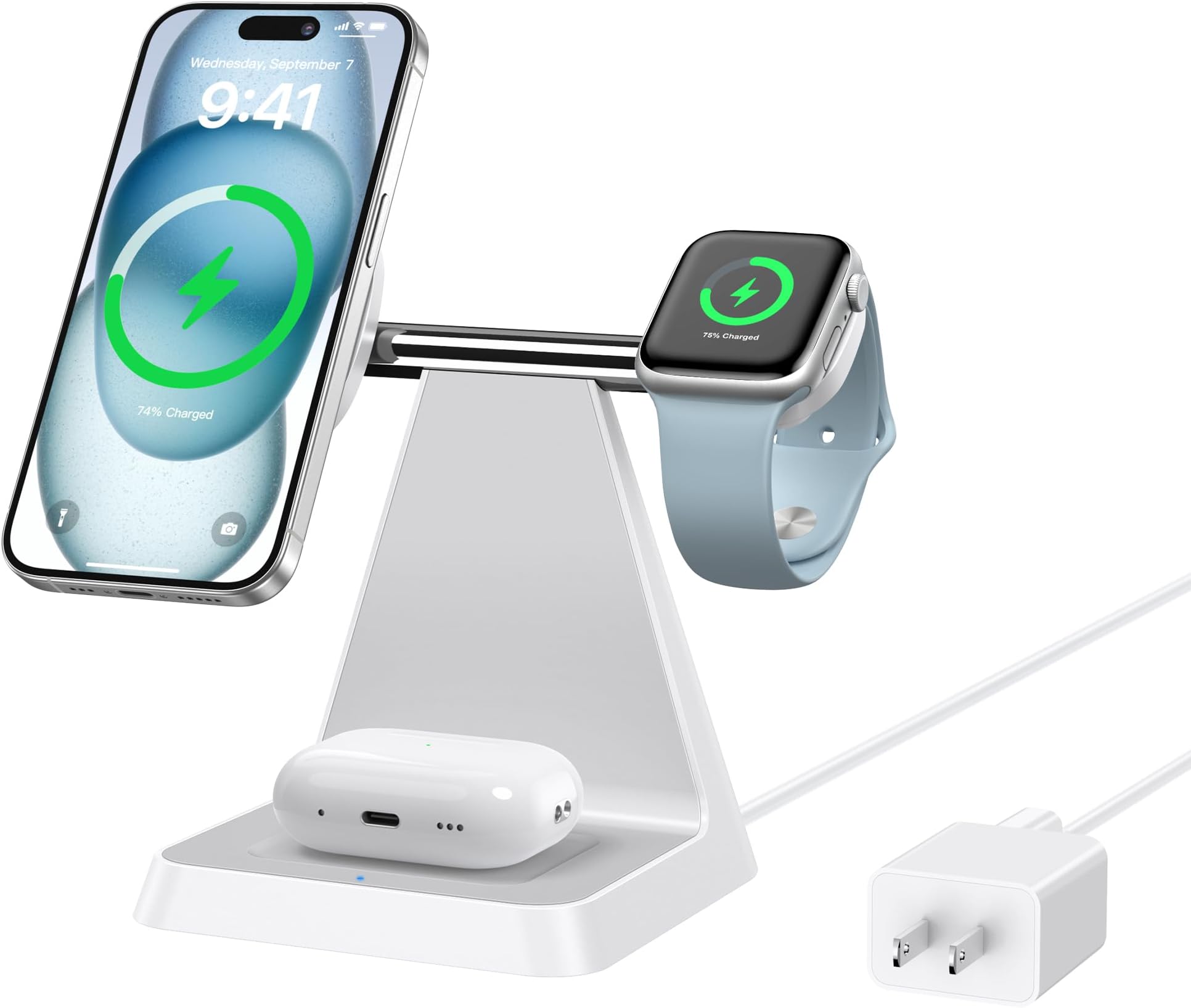 Amazon.com: Magnetic Wireless Charger for iPhone: 3 in 1 Charging ...