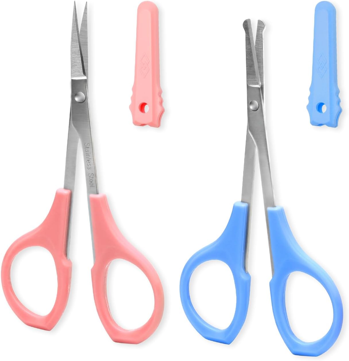 Amazon.com: 3 Pieces Nose Hair Scissors Rounded Tip Scissors Facial ...