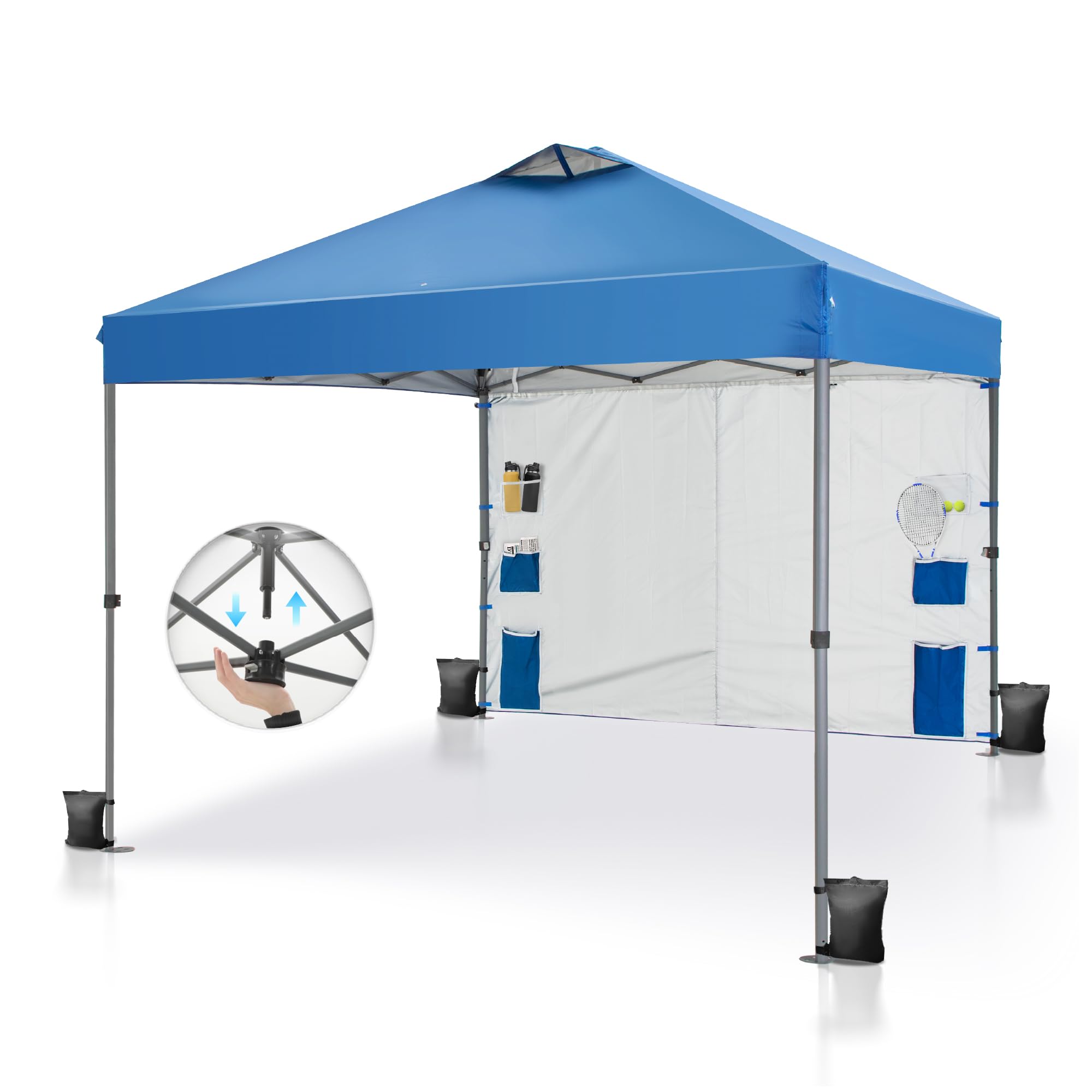 PHI VILLA 10' X 10' Pop Up Canopy Tent With Netting, Instant Gazebo, Ez ...
