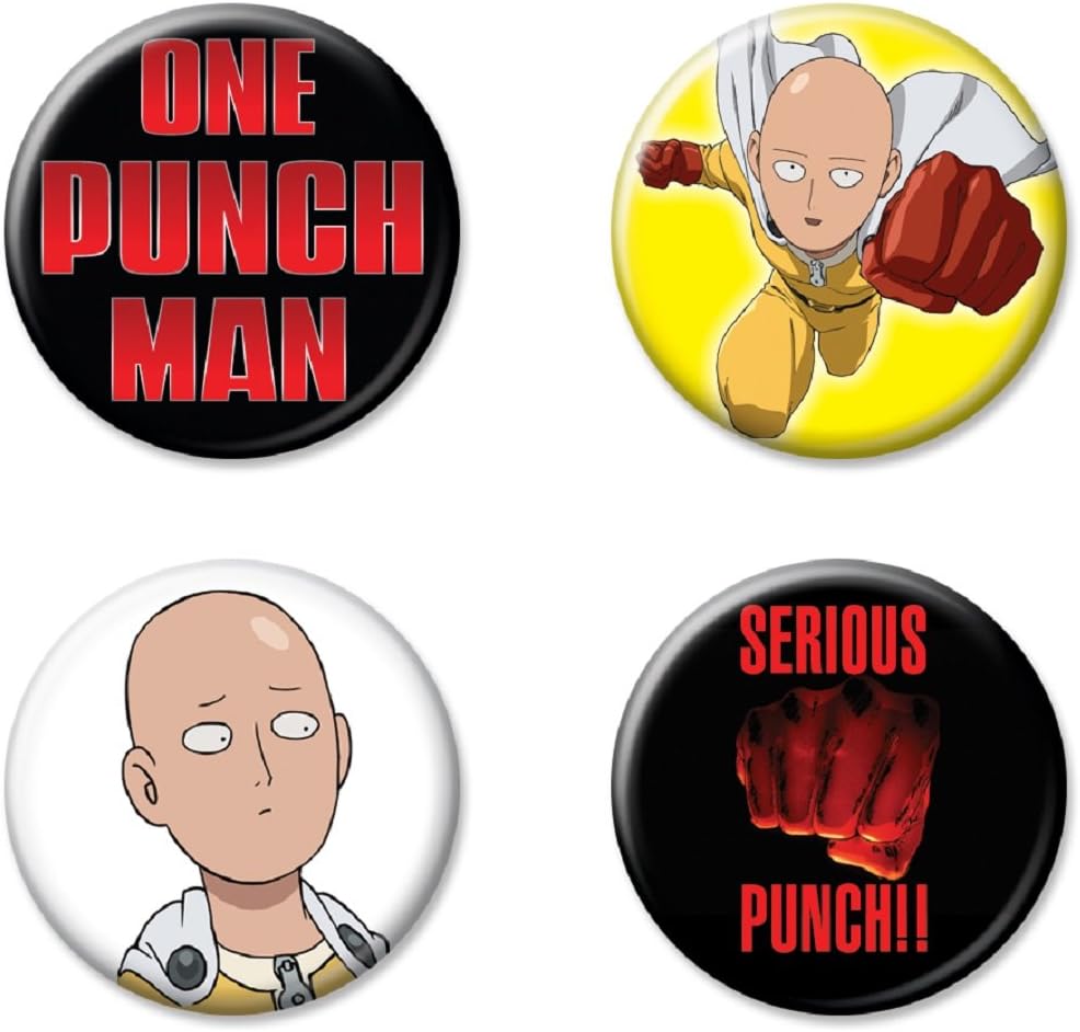 Amazon.com: Ata-Boy One Punch Man Set of Four 1.25" Collectible Buttons ...