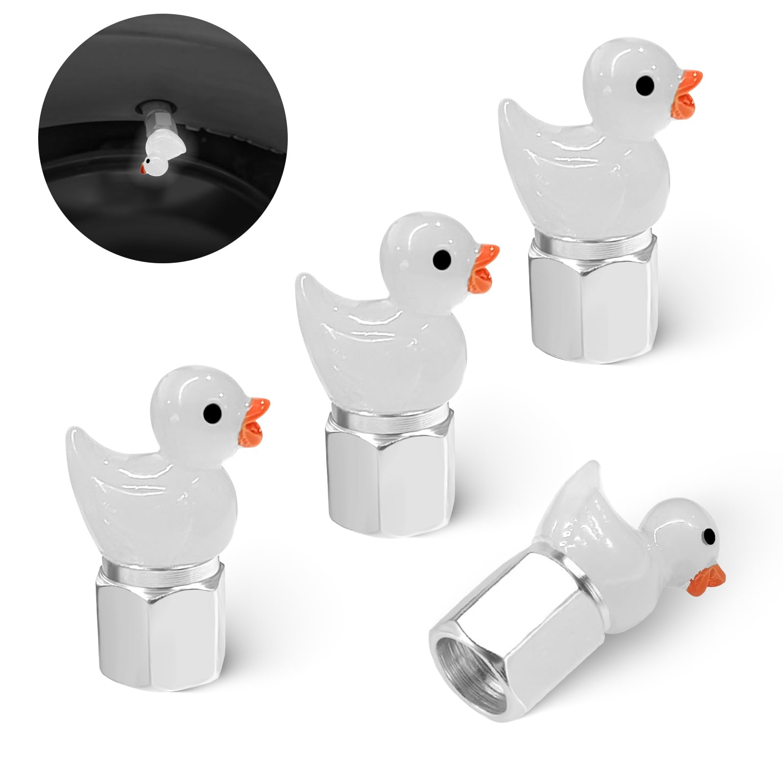 Amazon.com: GOOTHX Tire Valve Stem Cap, 4 pcs Glow-in-The-Dark Cute ...