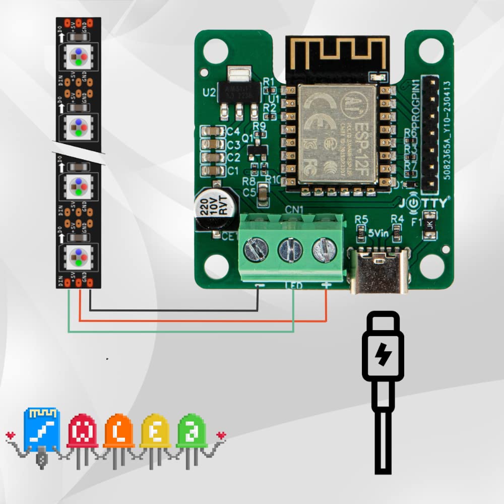 JIOTTY WLED LED Strip USB Controller | WS2812 | Smart Home | IoT ...
