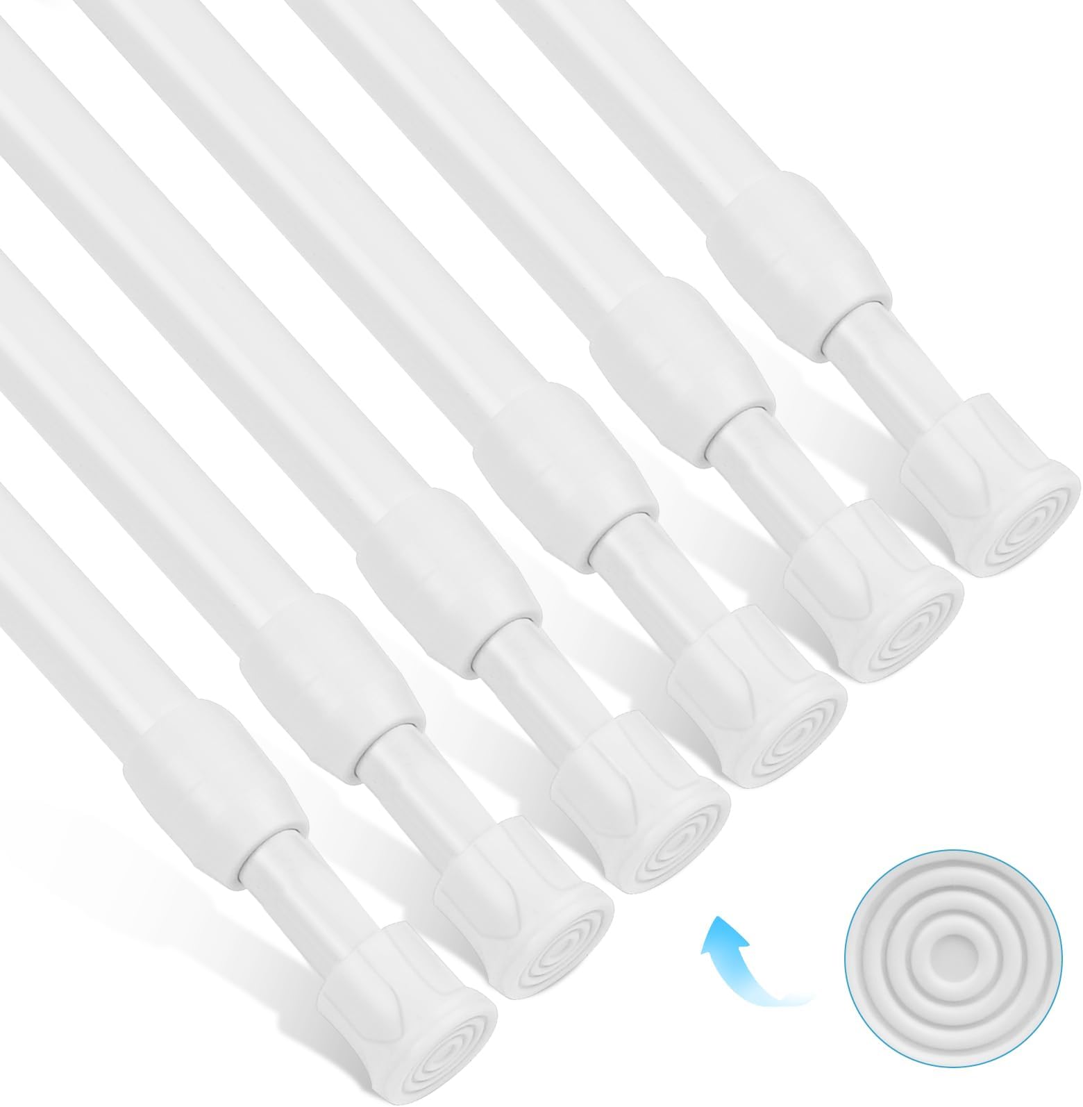 HOTUT Tringle Rideau Extensible, 6 Pièces Tringle à Rideau Flexible et ...