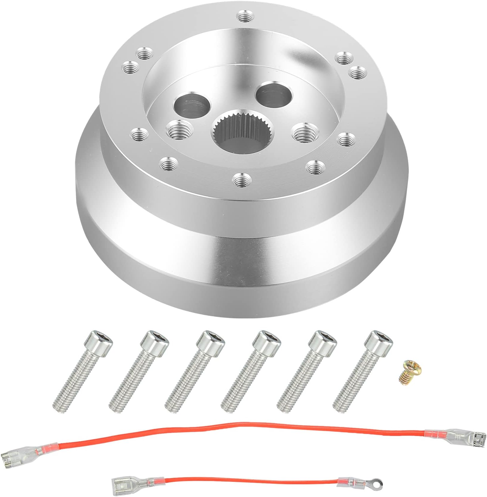 Amazon.com: X AUTOHAUX Car 5 & 6 Hole Steering Wheel Short Hub Adapter ...