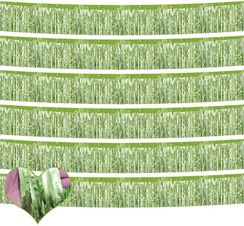 Amazon.com: Green Foil Fringe Garland 10FT 6packs, Metallic Foil Tinsel ...