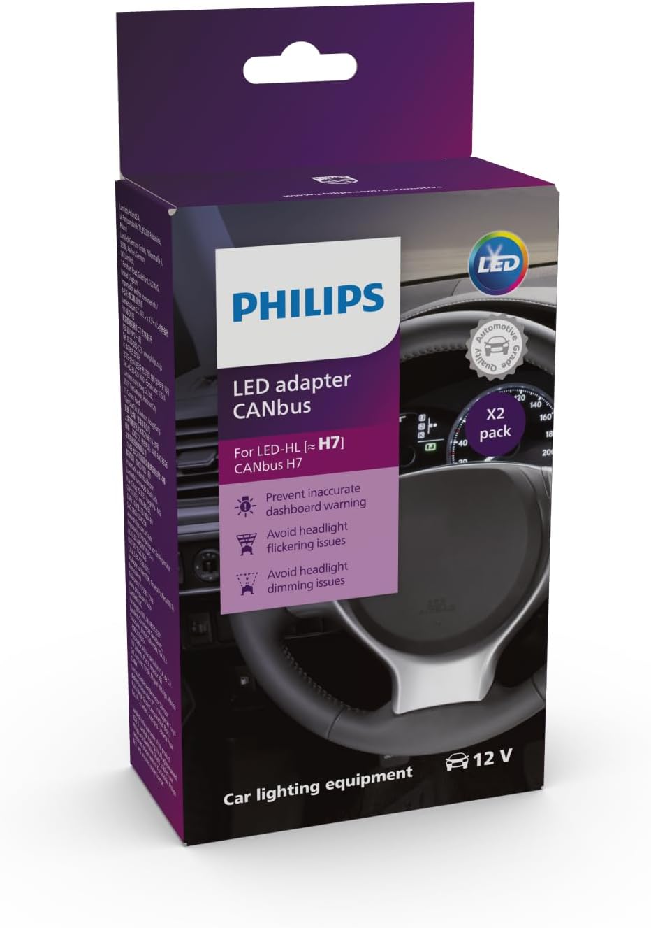 Philips CANbus adapter LED (H7), 3-in-1 solution, set of 2 : Amazon.co ...