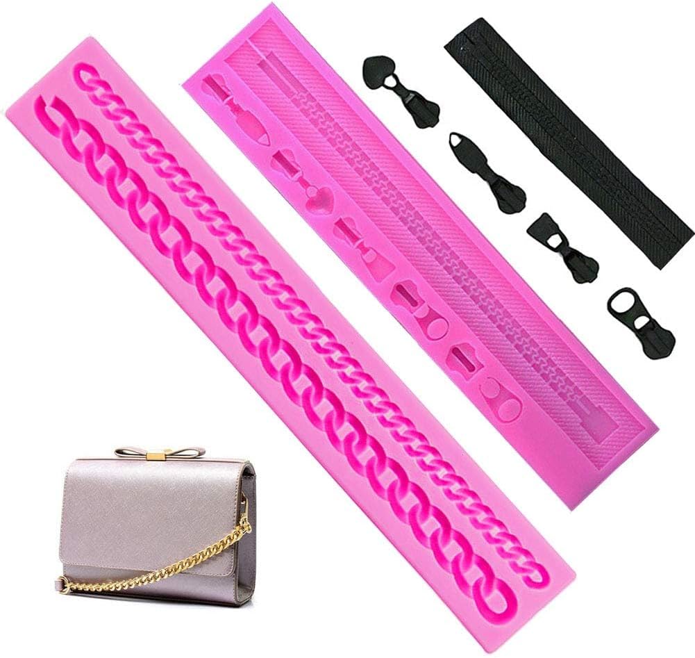 Silicone Mould Clothes Zipper Fondant Mold Chain Shaped Silicone Baking ...