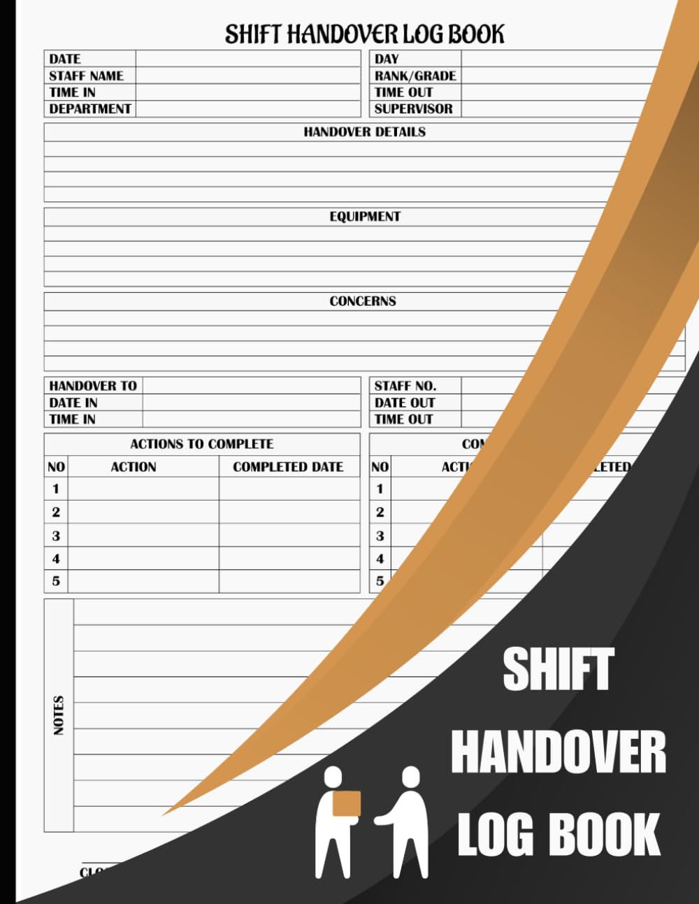 shift handover log book: Employee Handover Record Book, Shift ...