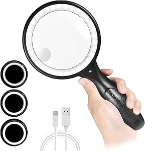 Amazon.com: Large Magnifying Glass with Lights, 60X 30X Handheld ...