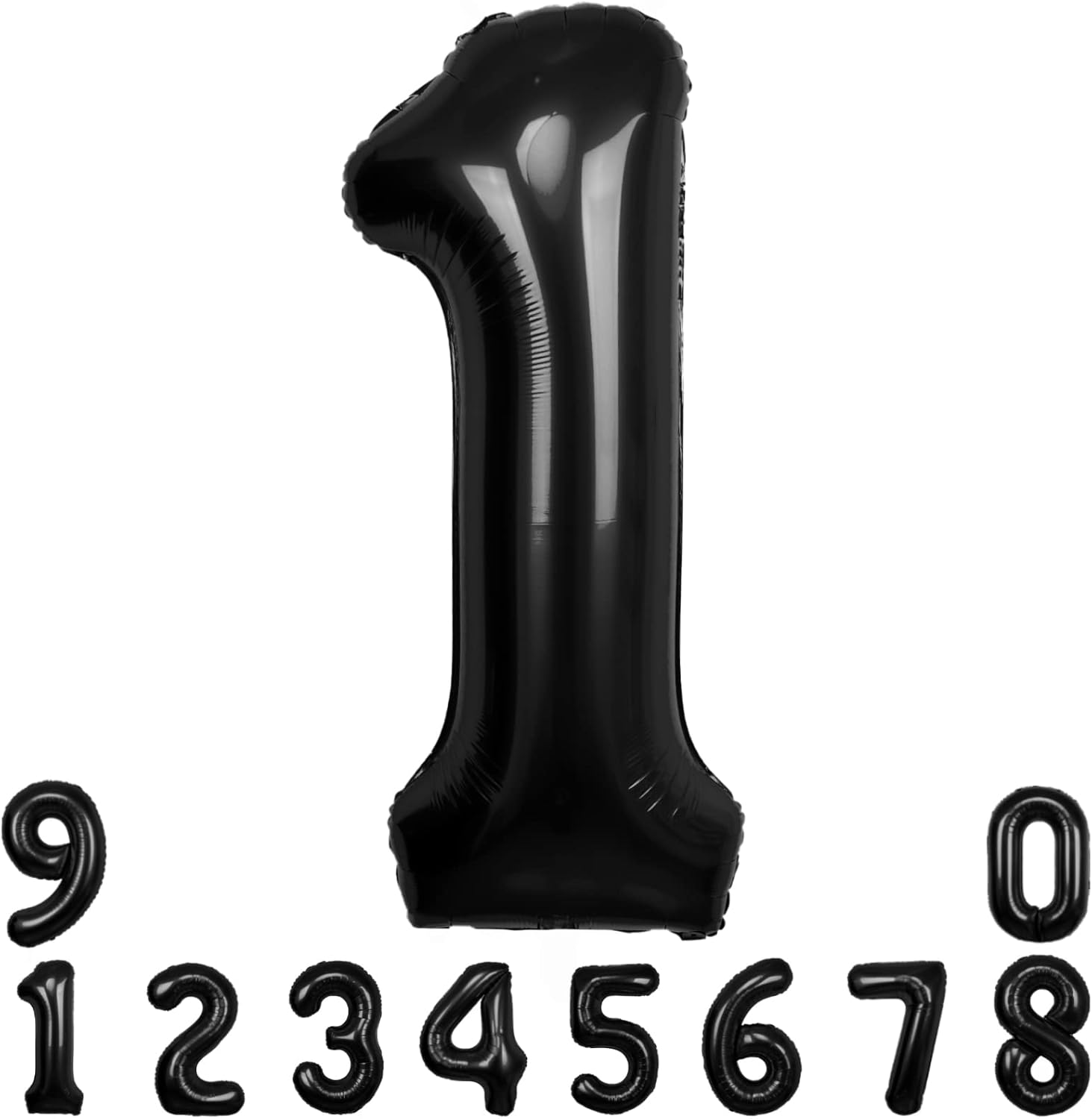 Amazon.com: 40 Inch Big Black 1 Balloon Number 1 Large Foil Helium ...