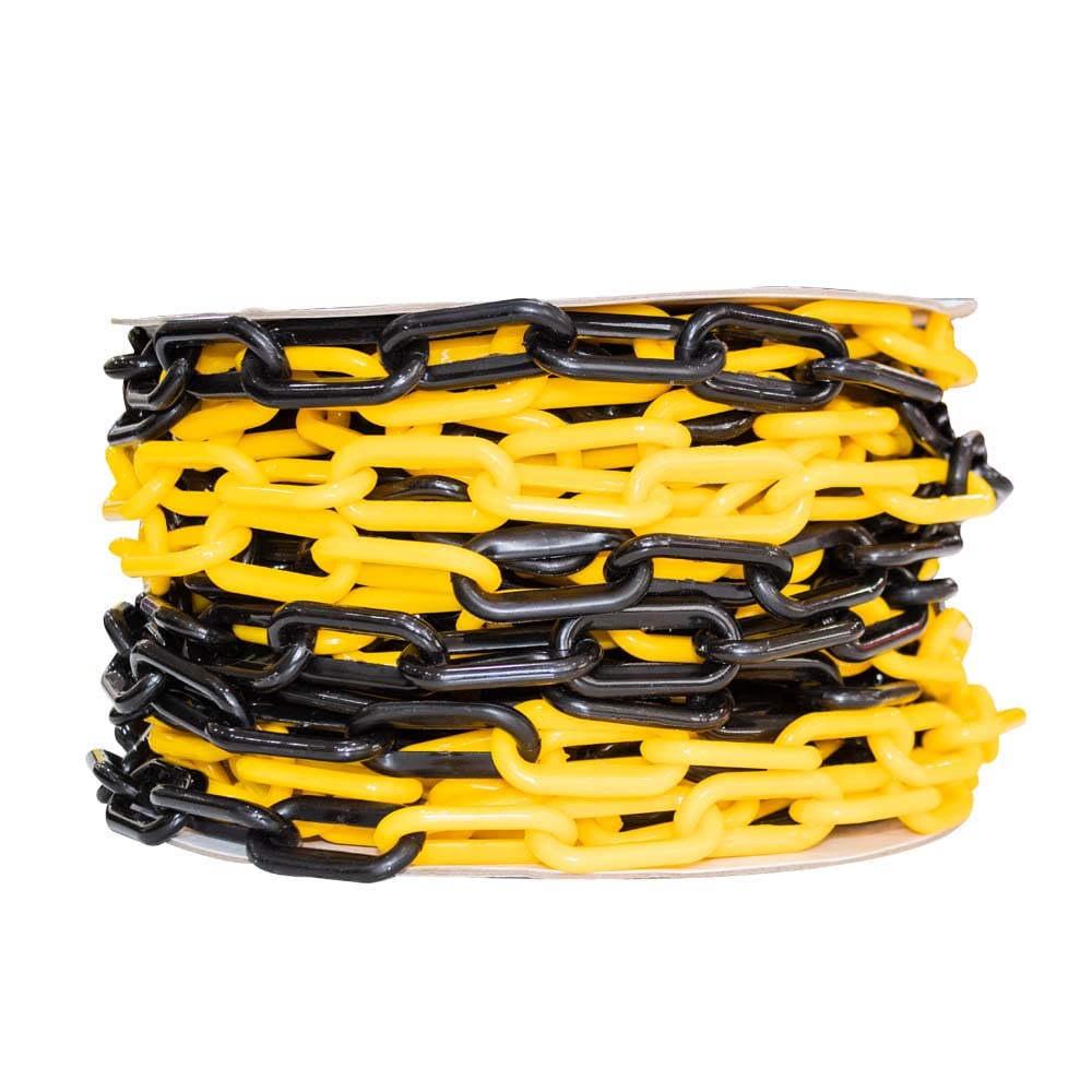 Yellow Plastic Safety Chain 5m Length Temporary Barrier Chain In