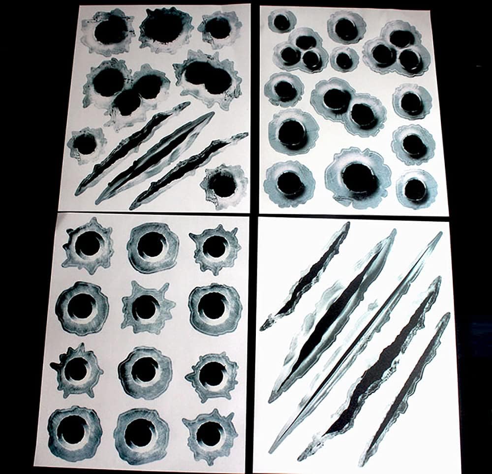 Amazon.com: 4 Set 3D Bullet Hole & Scratches Car Stickers, Fake Guns ...