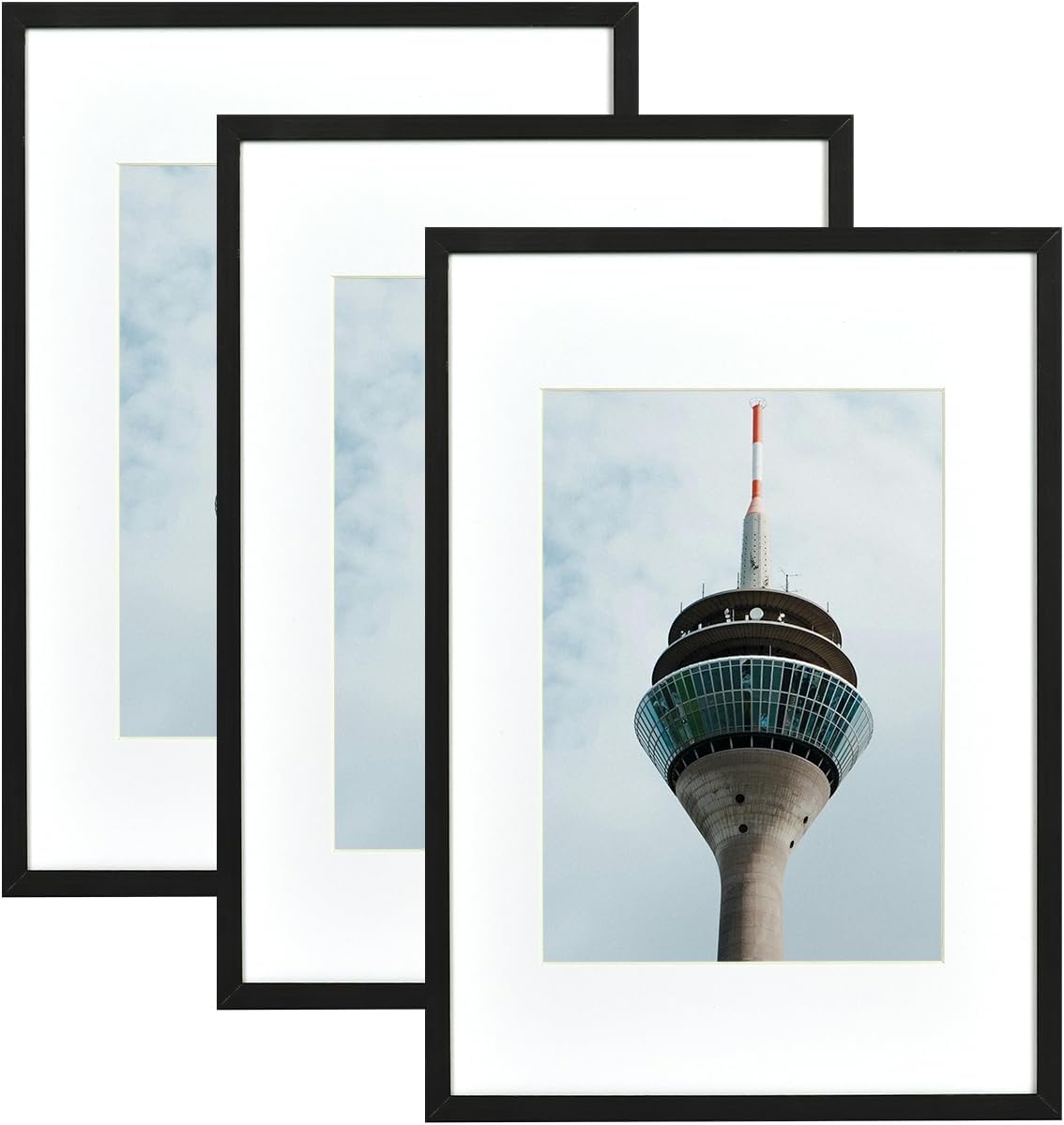 Amazon.com - Atryinous A4 Picture Frame Black Wood 3 Pack Solid Wooden ...