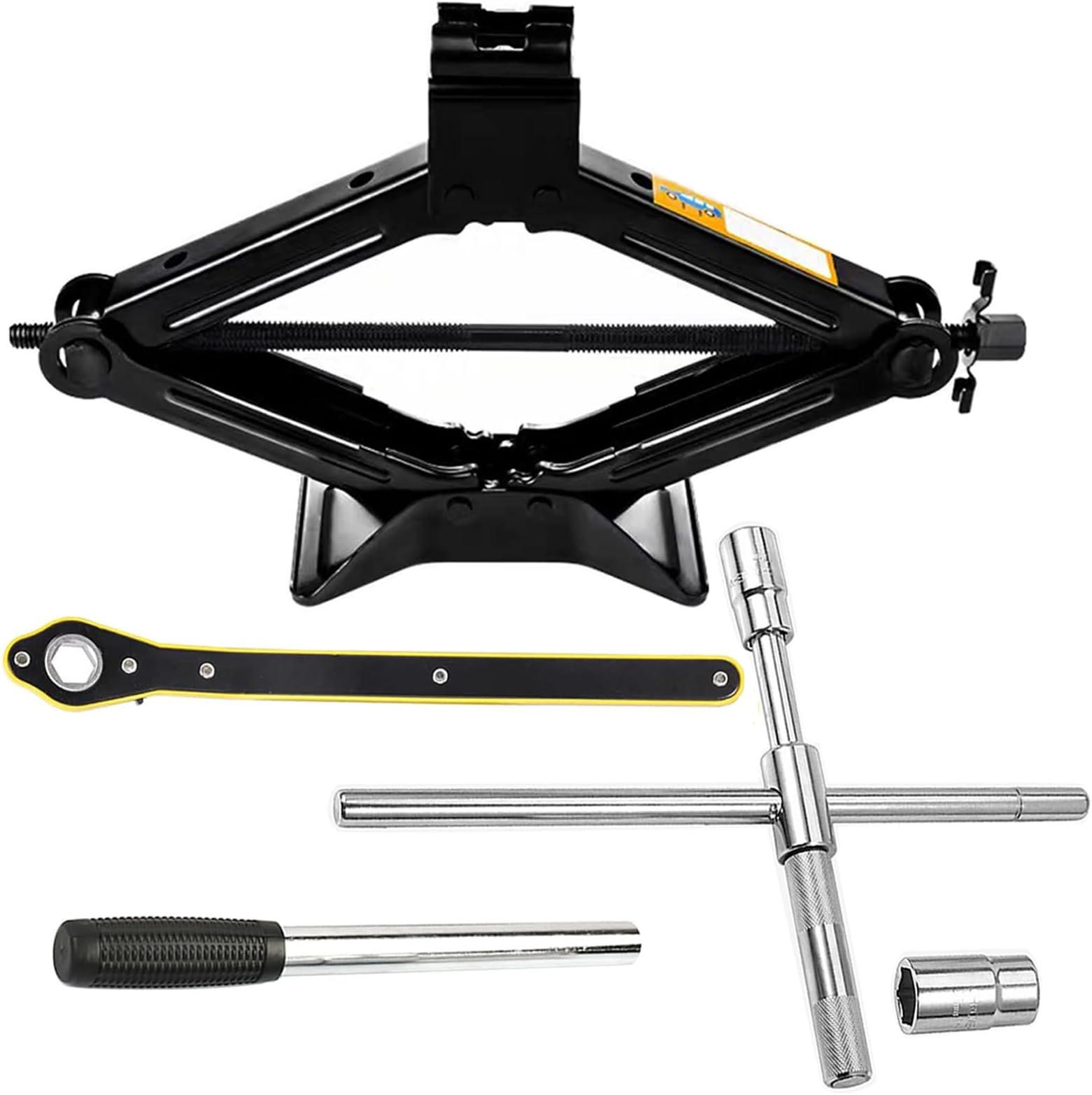 Amazon.com: QISF 7PCS Car Jack Kit Set, Portable Scissor Jack 2Ton ...