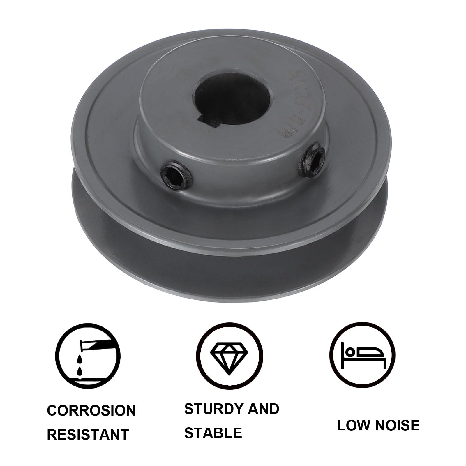 Electric Motor Pulley QWORK 2-Pack Cast Iron V-Belt Sheaves - 2.70 OD 5 ...
