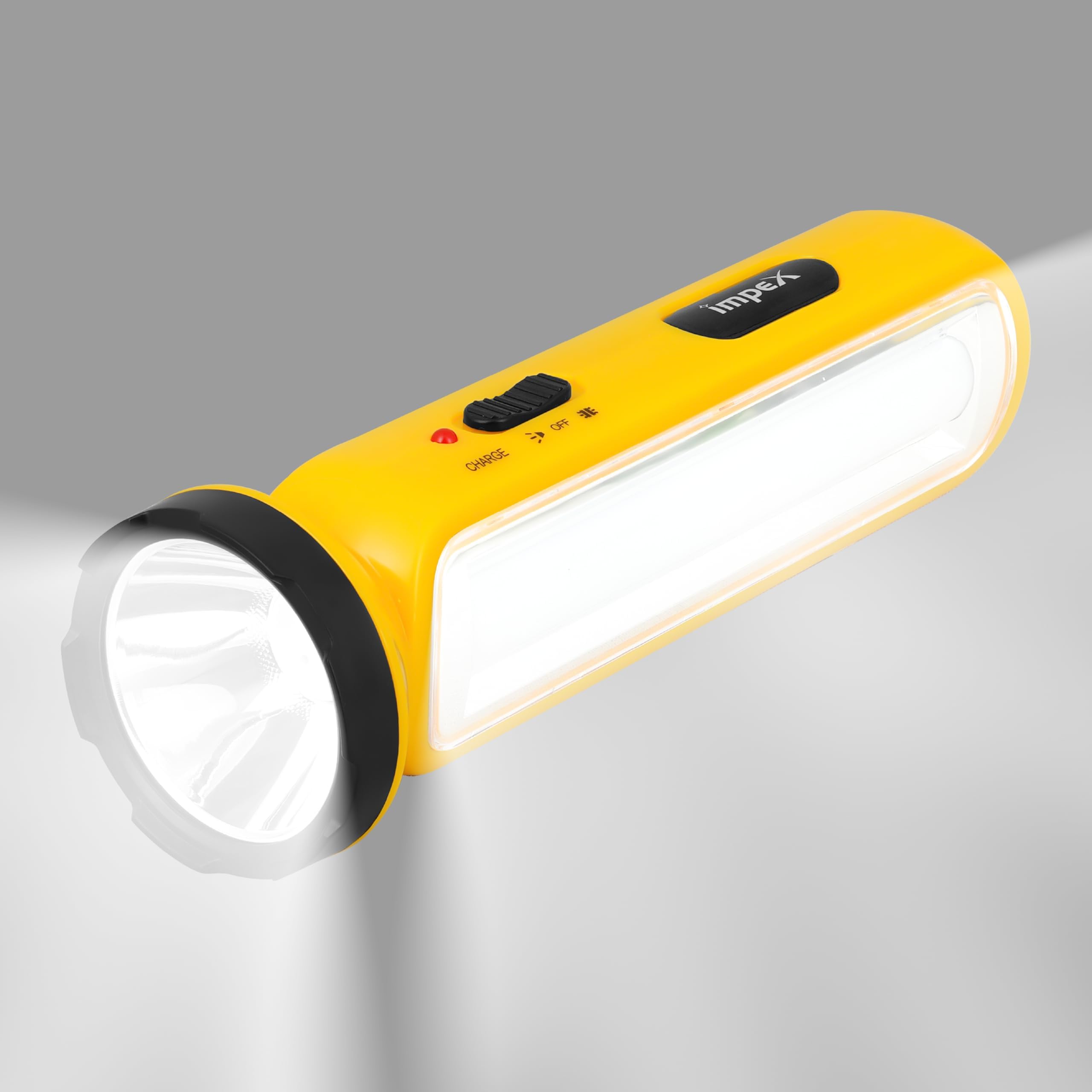 Impex 2 in 1 Rechargeable LED Flashlight with Emergency Lamp | 1600 mAh ...