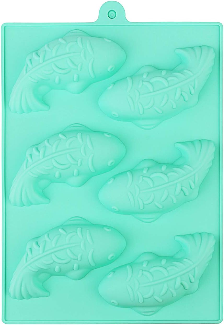 Amazon.com: Silicone Fish Mold 6 Cavity Cake Molds Baking For Candy ...