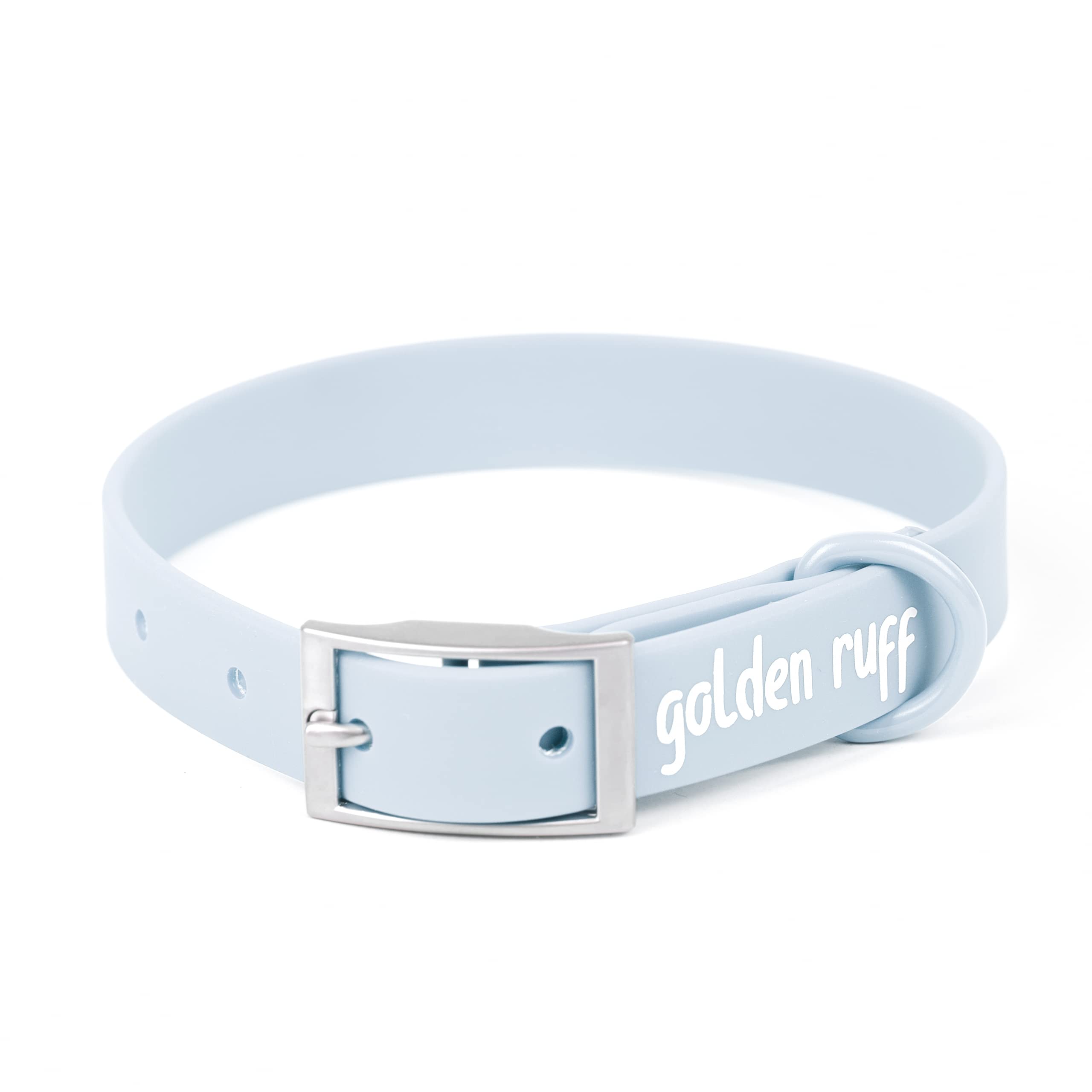 Amazon | golden ruff 犬 首輪 ベーシック 犬の首輪 ソフトPVC 防水 ゴールデンラフ カラー (L, ブルー ...