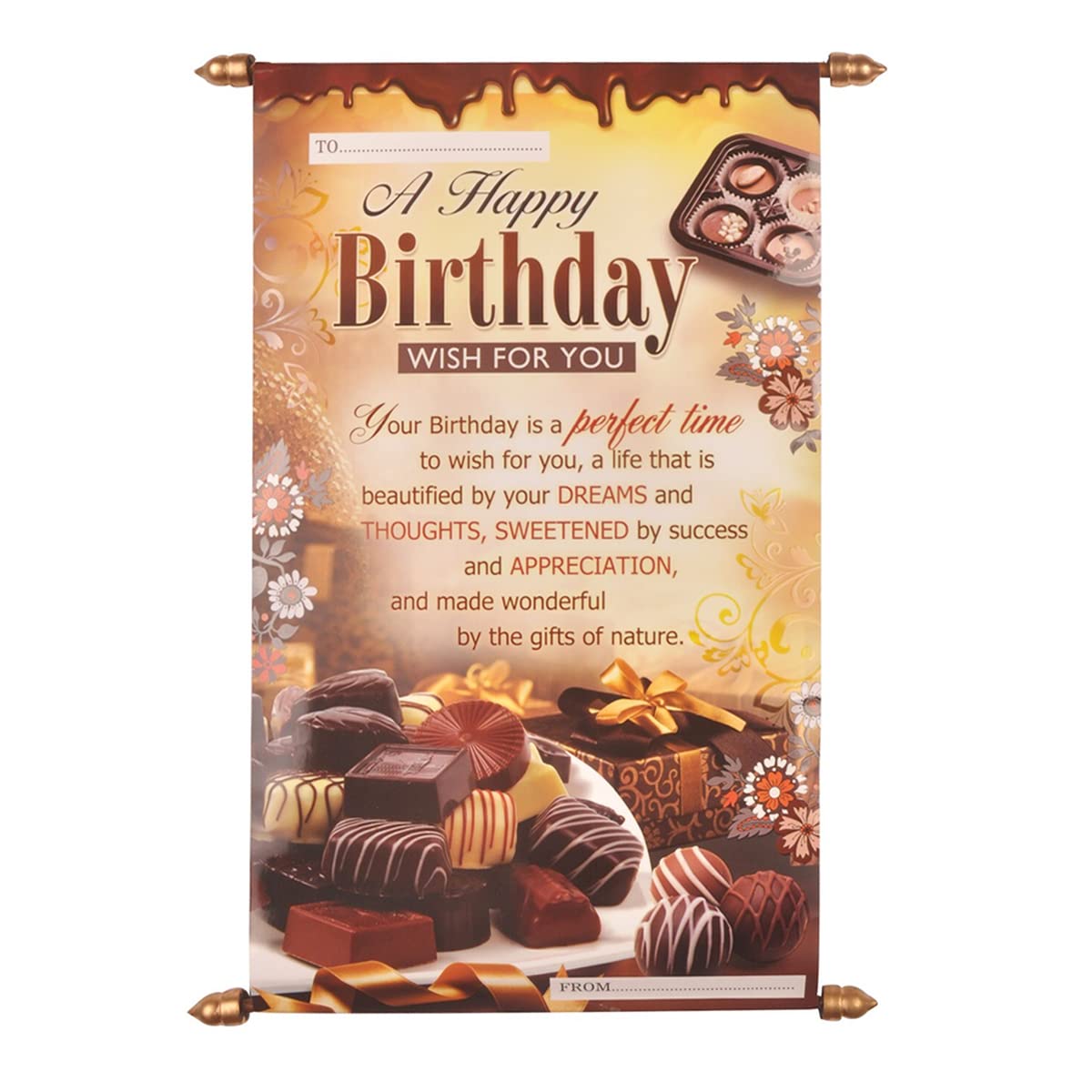 Saugat Traders Happy Birthday Scroll Card | Greeting Card with Message ...