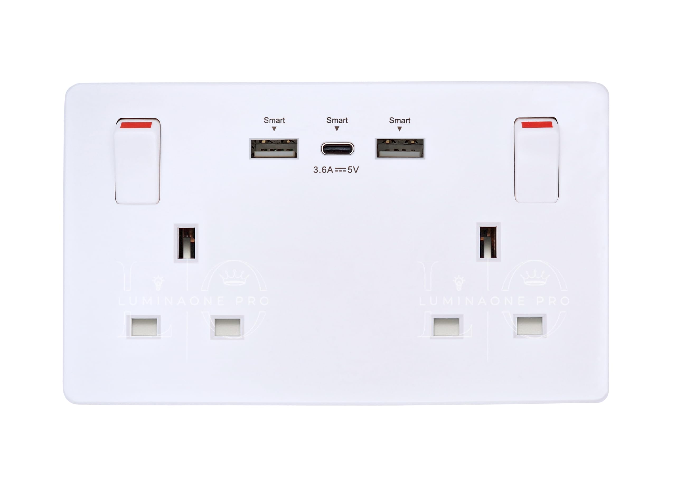 USB Type C Double Socket - 35W Max Fast Charging | Double Wall Fast ...
