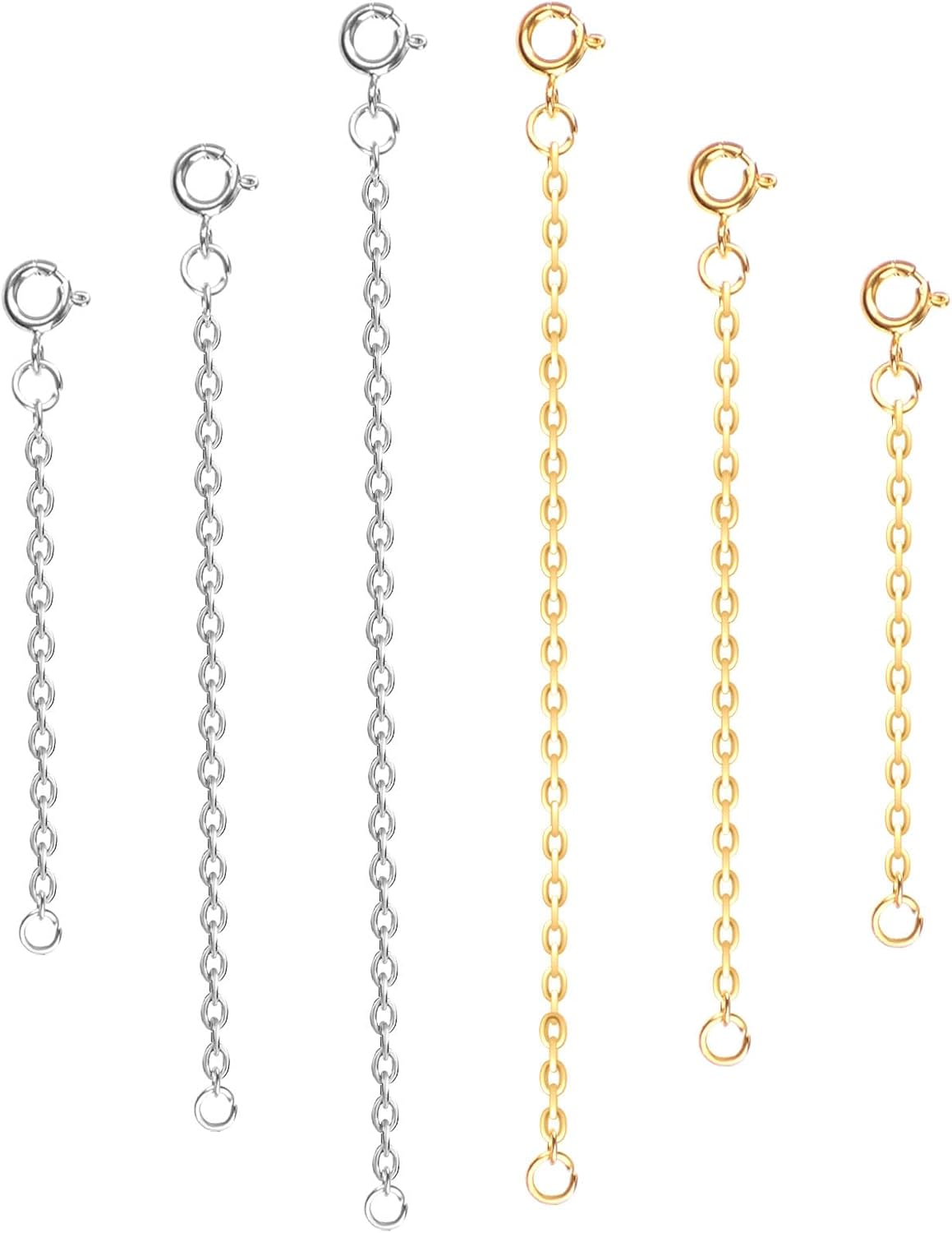 Amazon.com: 6pcs Necklace Extender Chains, 2 Inch 3 Inch 4 Inch ...