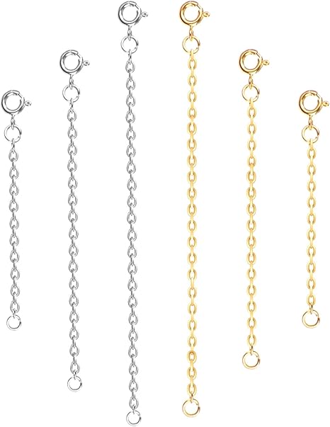 Amazon.com: 6pcs Necklace Extender Chains, 2 Inch 3 Inch 4 Inch ...
