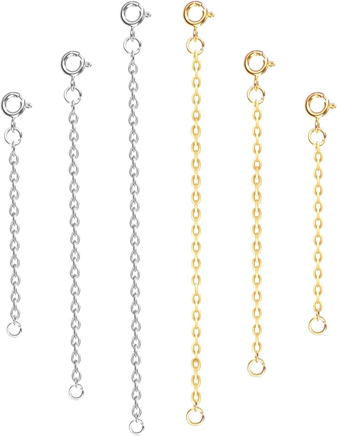 Amazon.com: 6pcs Necklace Extender Chains, 2 Inch 3 Inch 4 Inch ...