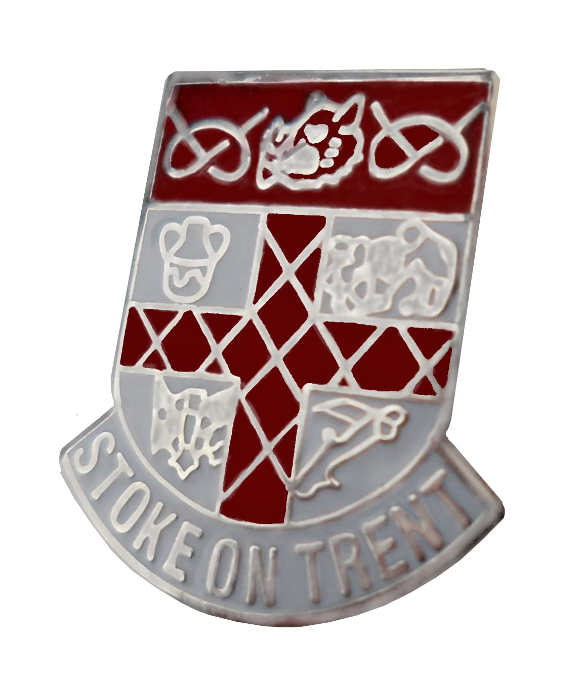 1000 Flags Stoke on Trent City Crest Pin Badge : Amazon.co.uk: Fashion