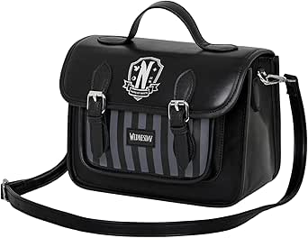 Wednesday Original-Satchel Shoulder Bag-Backpack, Black, 26 x 20 cm ...