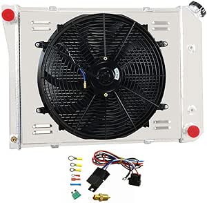 Amazon.com: ALLOYWORKS 4 Row All Aluminum Radiator+Shroud Fan+Relay For 1967-1988 Chevy Nova ...