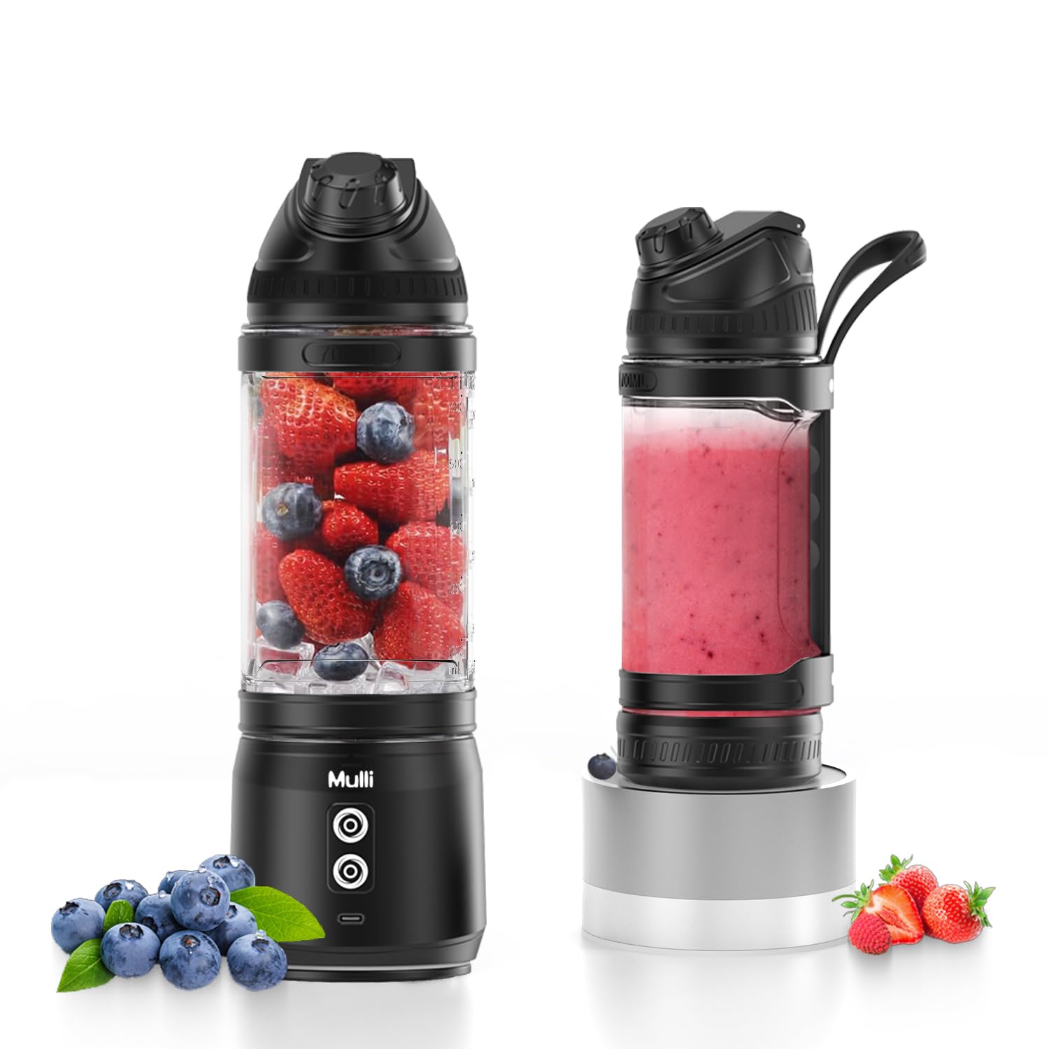 Amazon.com: Mulli Portable Blender, 24oz Travel Blender for Shakes and ...