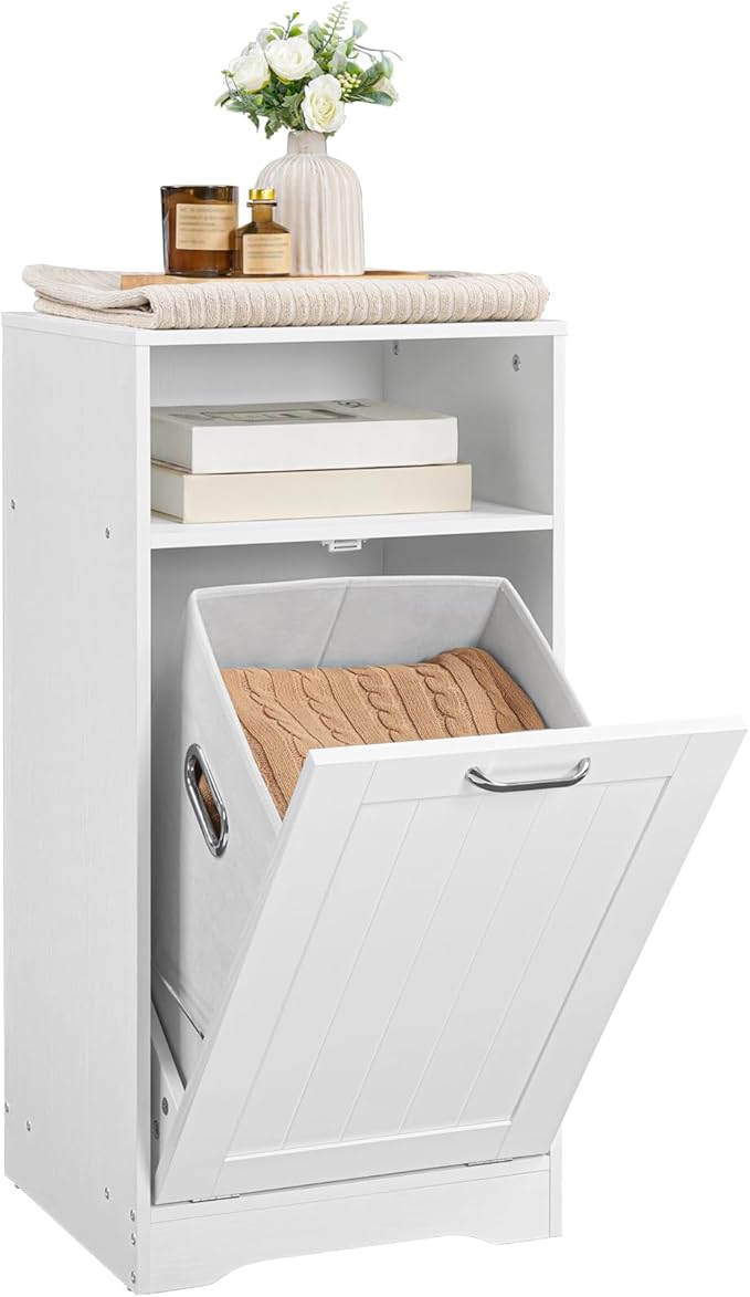 Amazon.com: HOOBRO Tilt Out Laundry Hamper Cabinet, Bathroom Laundry ...