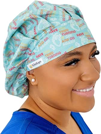 Amazon.com: KimKaps Title Bouffant Style Surgical Nurse Scrub Hat - Beautiful Cardic Themed ...