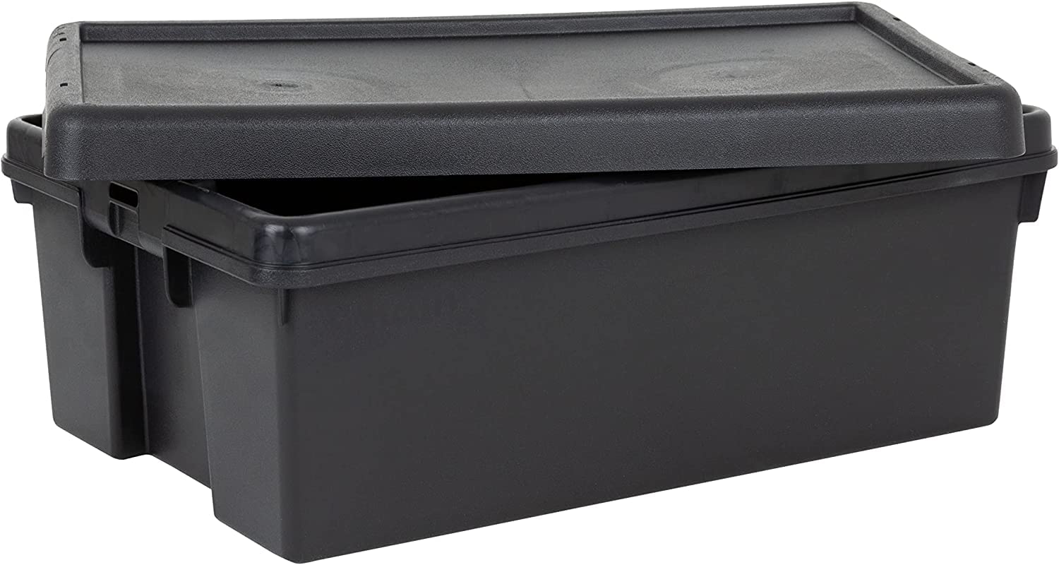 JMS we create smile 36L 36 Litre Black Storage Containers With Lid ...