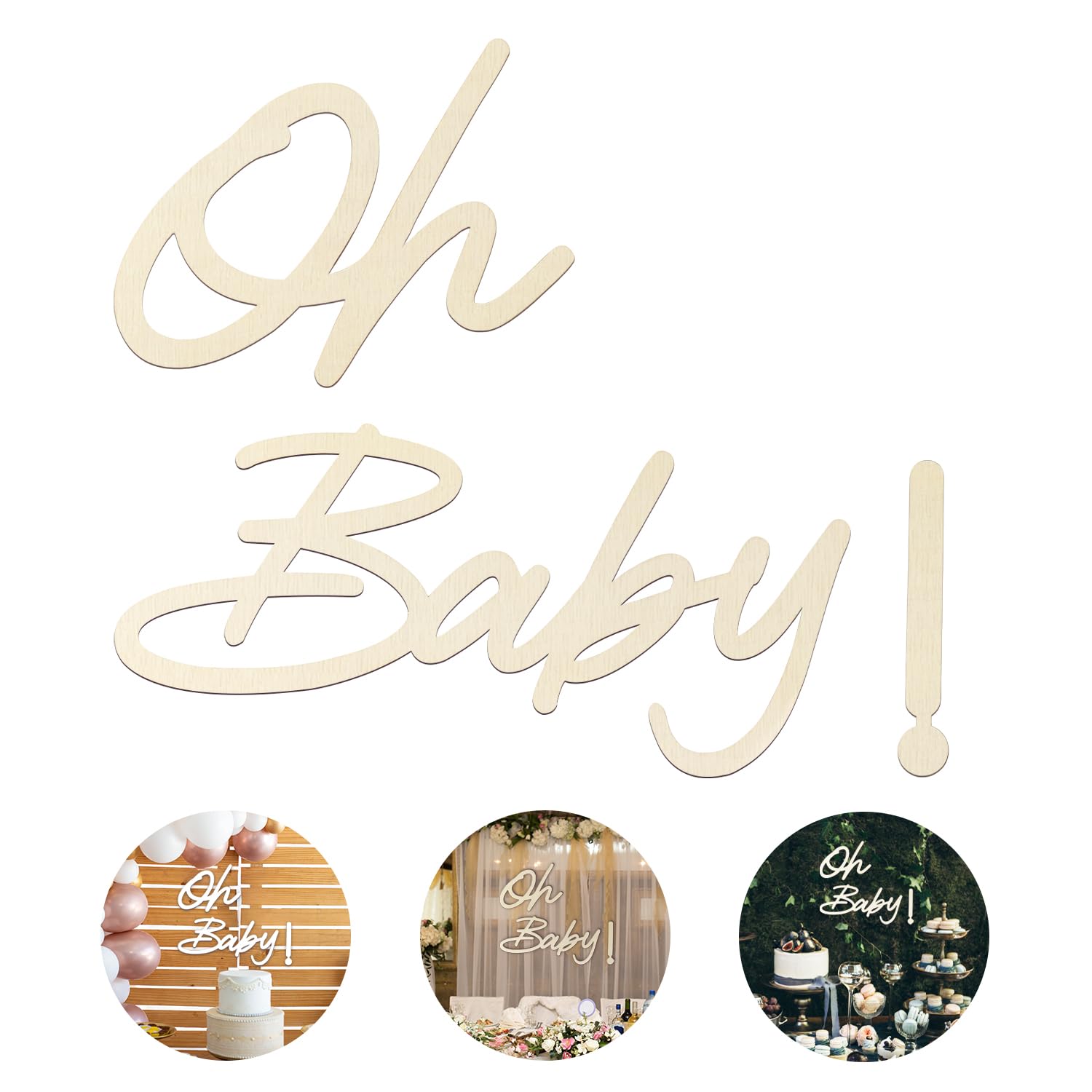 Snapklik.com : Rustic Wooden Oh Baby Sign For Backdrop, Boho Large Wood ...