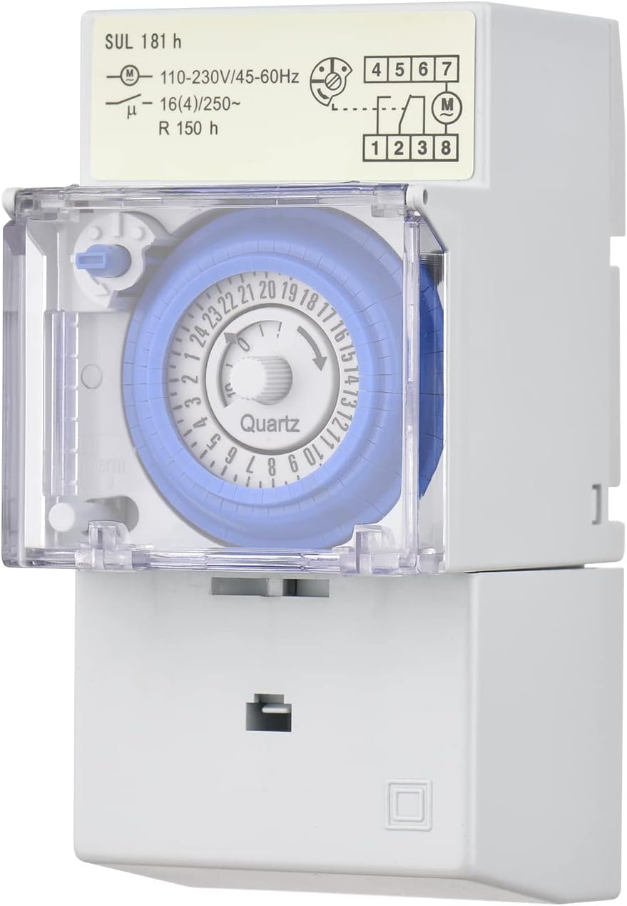 HUIOP Mechanical Timer,Mechanical 24 Hours Timer Switch AC 110-230V 30 ...