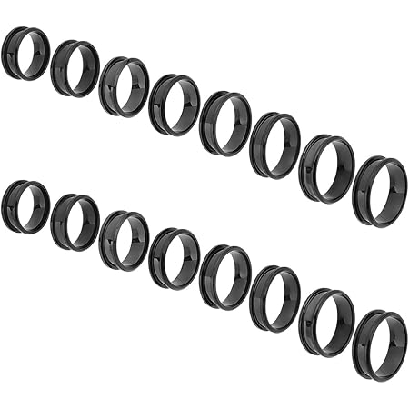 Amazon.com: UNICRAFTALE 16pcs Stainless Steel Black Finger Ring 8 Sizes ...