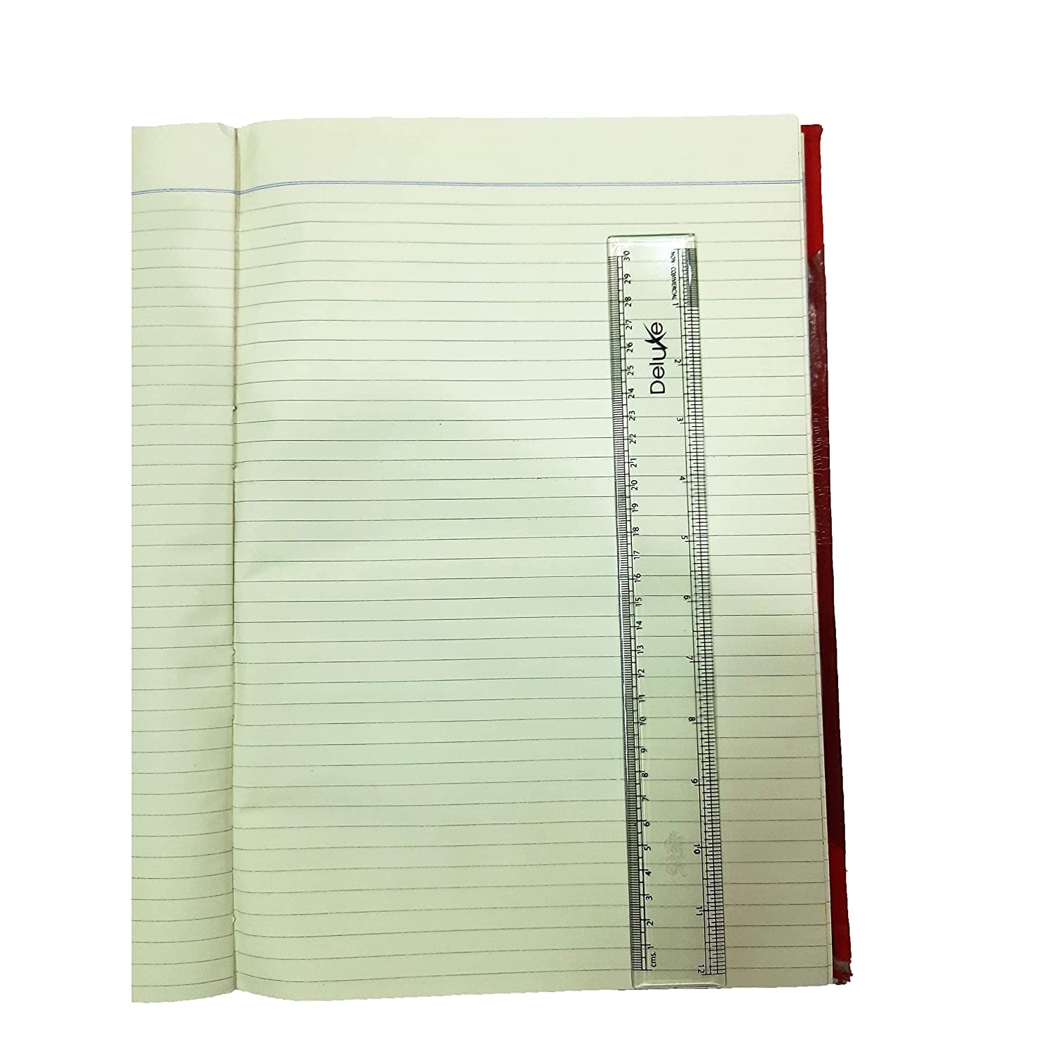 LRS Ruled Register Big Size - 38 x 25 cm - Red Half Canvas PVC Binding ...