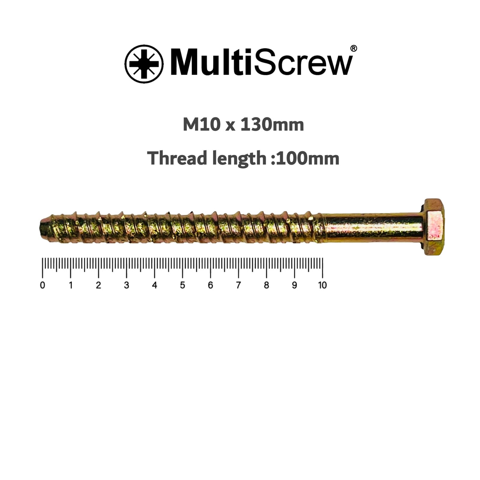 M10 (10mm) MultiScrew Masonry Concrete Anchor Screw Bolts with ...