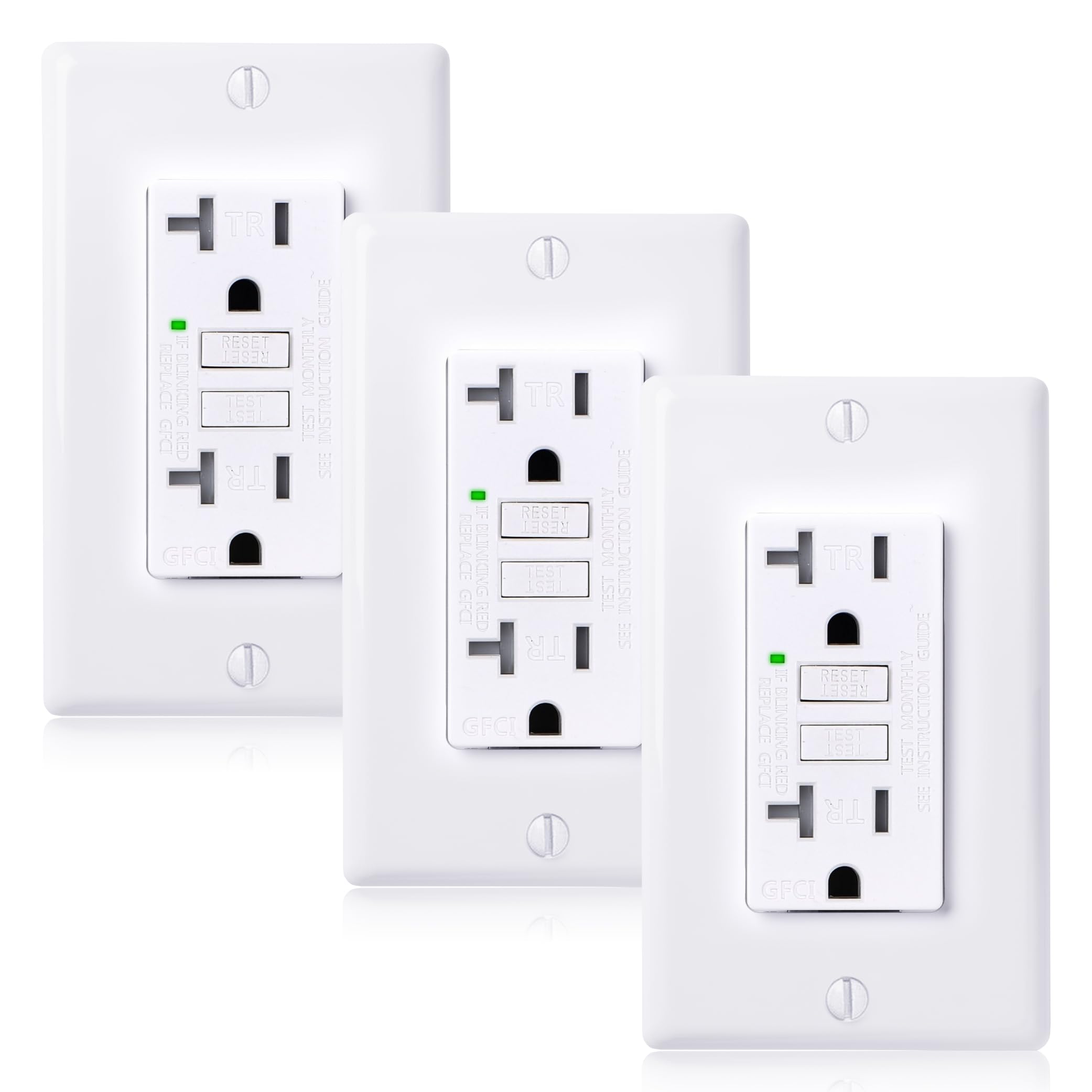 Snapklik.com : 20A GFCI Outlets Slim, Tamper-Resistant GFI Duplex ...