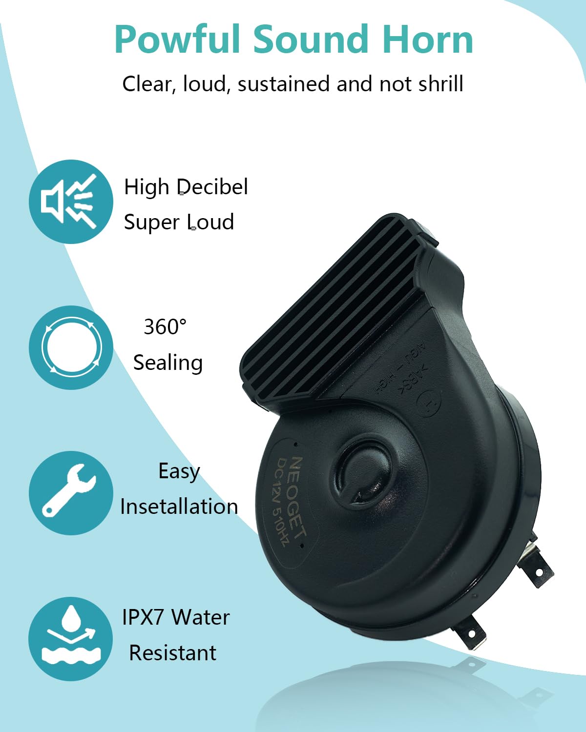 Snapklik.com : Horns 12V Universal Loud Compact Thin Car Horn Kit Bass ...
