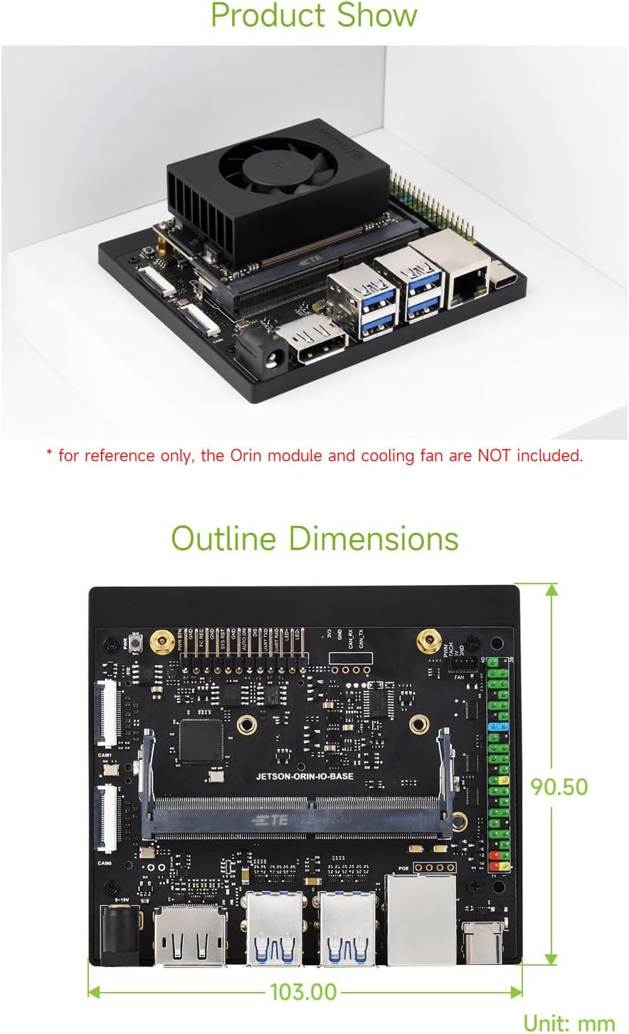 waveshare Jetson Orin Nano/NX AI Development Board, Orin Nano/NX ...