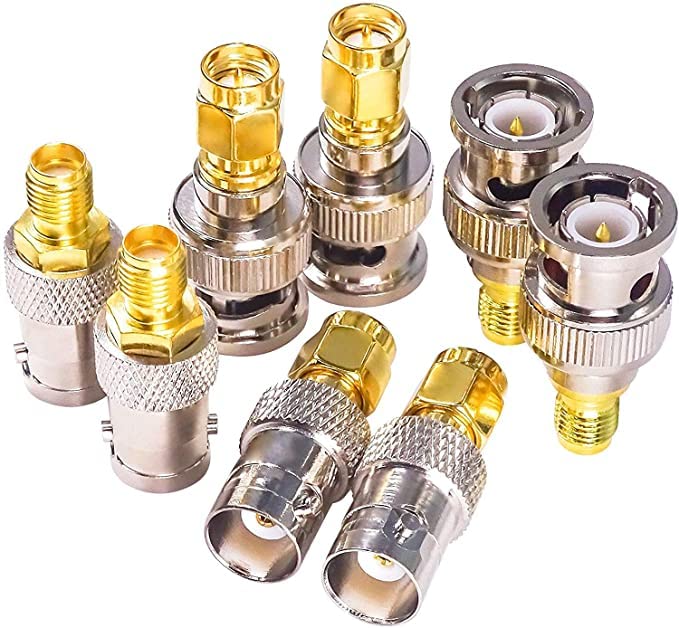 Graspadeal SMA to BNC Connectors Kit 8PCS Male Female RF Coaxial ...