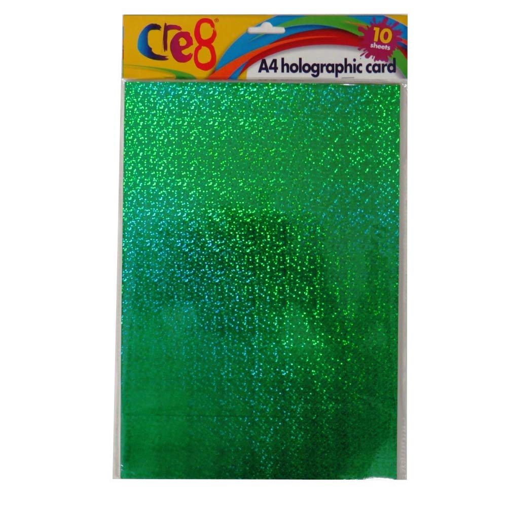 Cre8 A4 Holographic Card, Pack of 10 Sheets, Includes 5 Colours ...