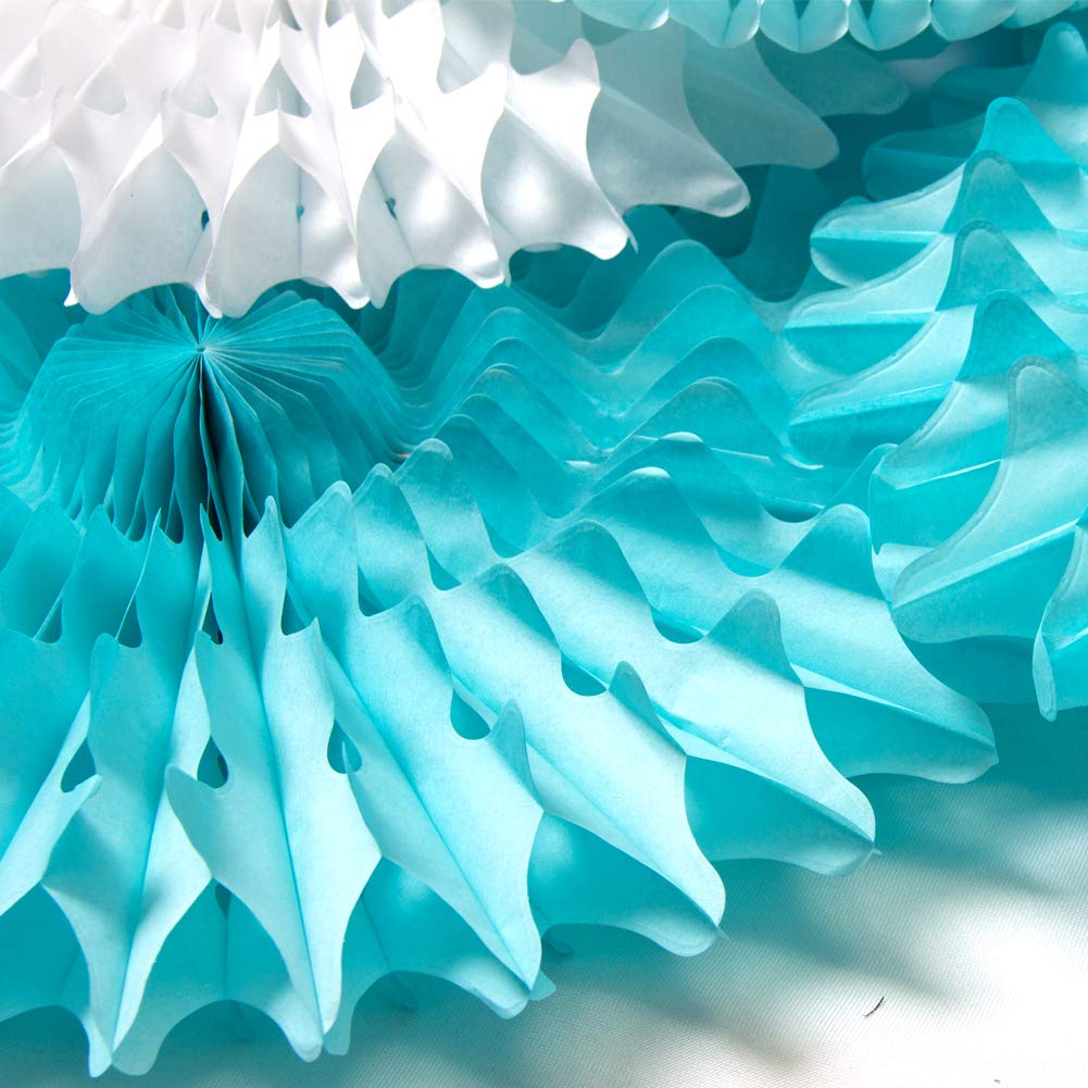 Hanging Decorations 13-Piece Blue Paper Fans Party Decor – Navy Ocean ...