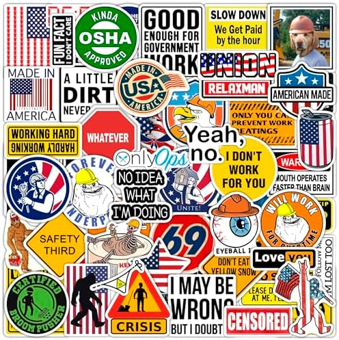 Amazon.com: Bulbacraft 100Pcs Funny Electrician Stickers for Hard Hats ...