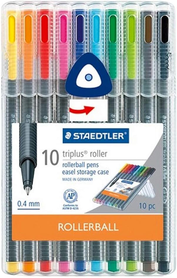 Amazon | Staedtler Triplus ローラーボール 0.4mm ペン 10本 | ローラーボールペン | 文房具・オフィス用品